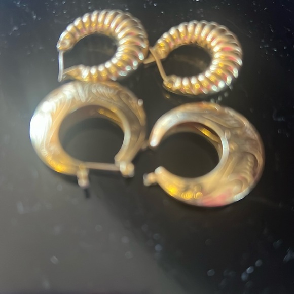 Jewelry | Two Pairs Of Cute Gold Hoops | Poshmark
